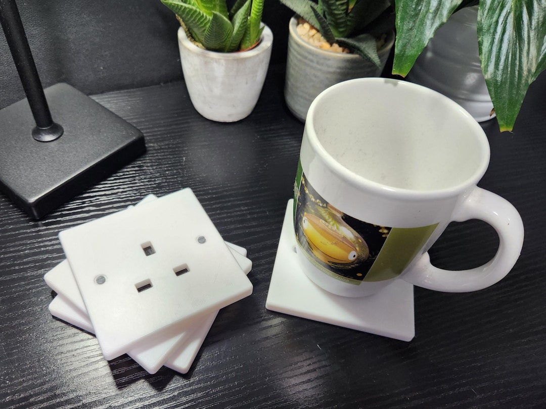 UK Plug Socket Coasters 4X Novelty Electrical Themed Coaster for ...