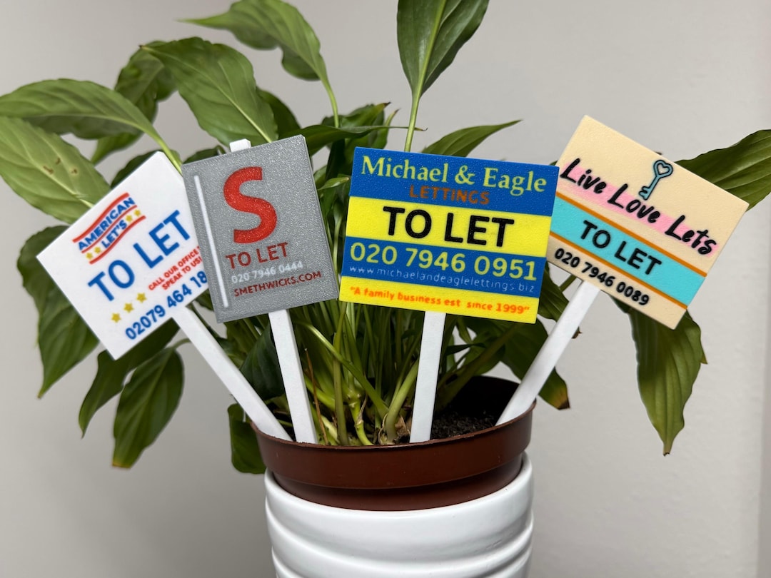 Stath Lets Flats Lettings Sign Mini Plant Pot Sticks Sign Michael ...