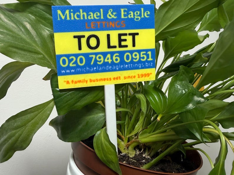 Stath Lets Flats Lettings Sign Mini Plant Pot Sticks Sign Michael ...