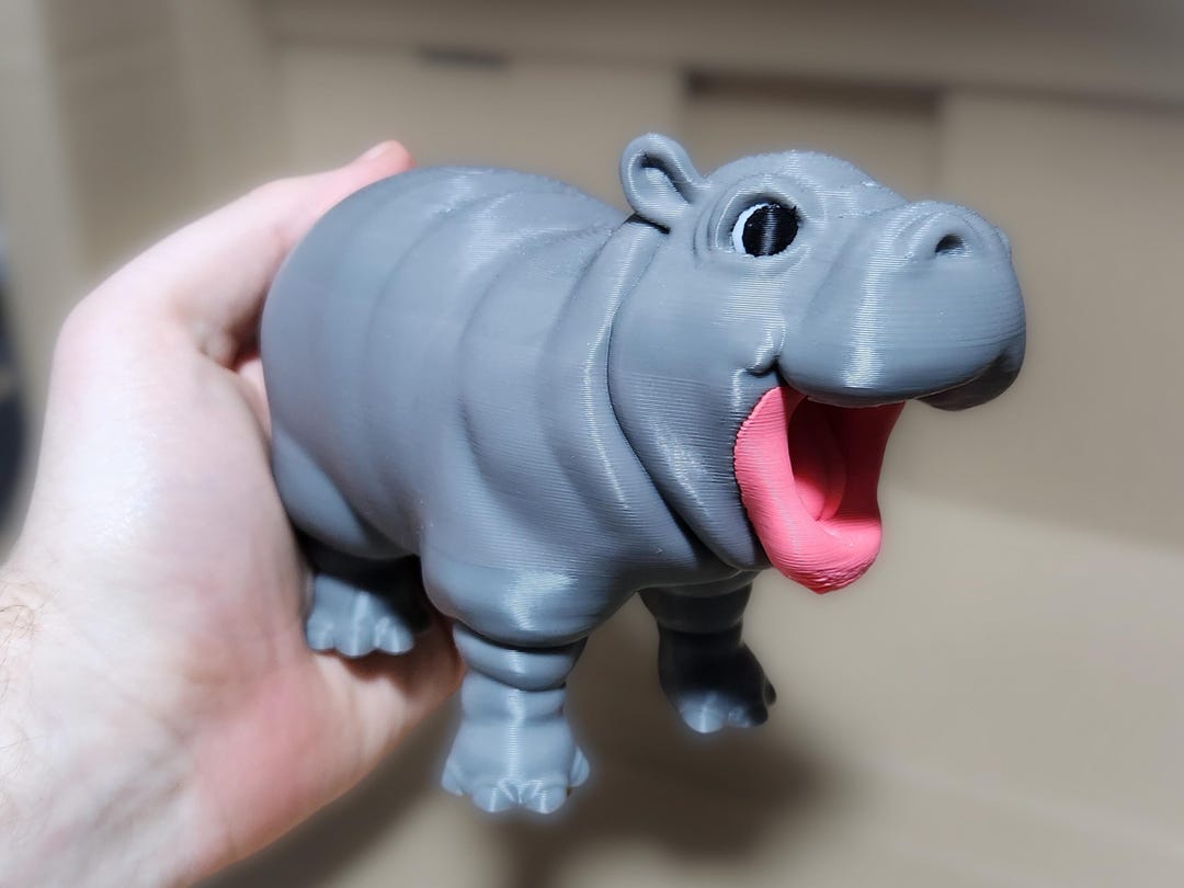 Large Moo Deng Hippo Bouncy Pork Pygmy Statue Hippopotamus Figurine ...