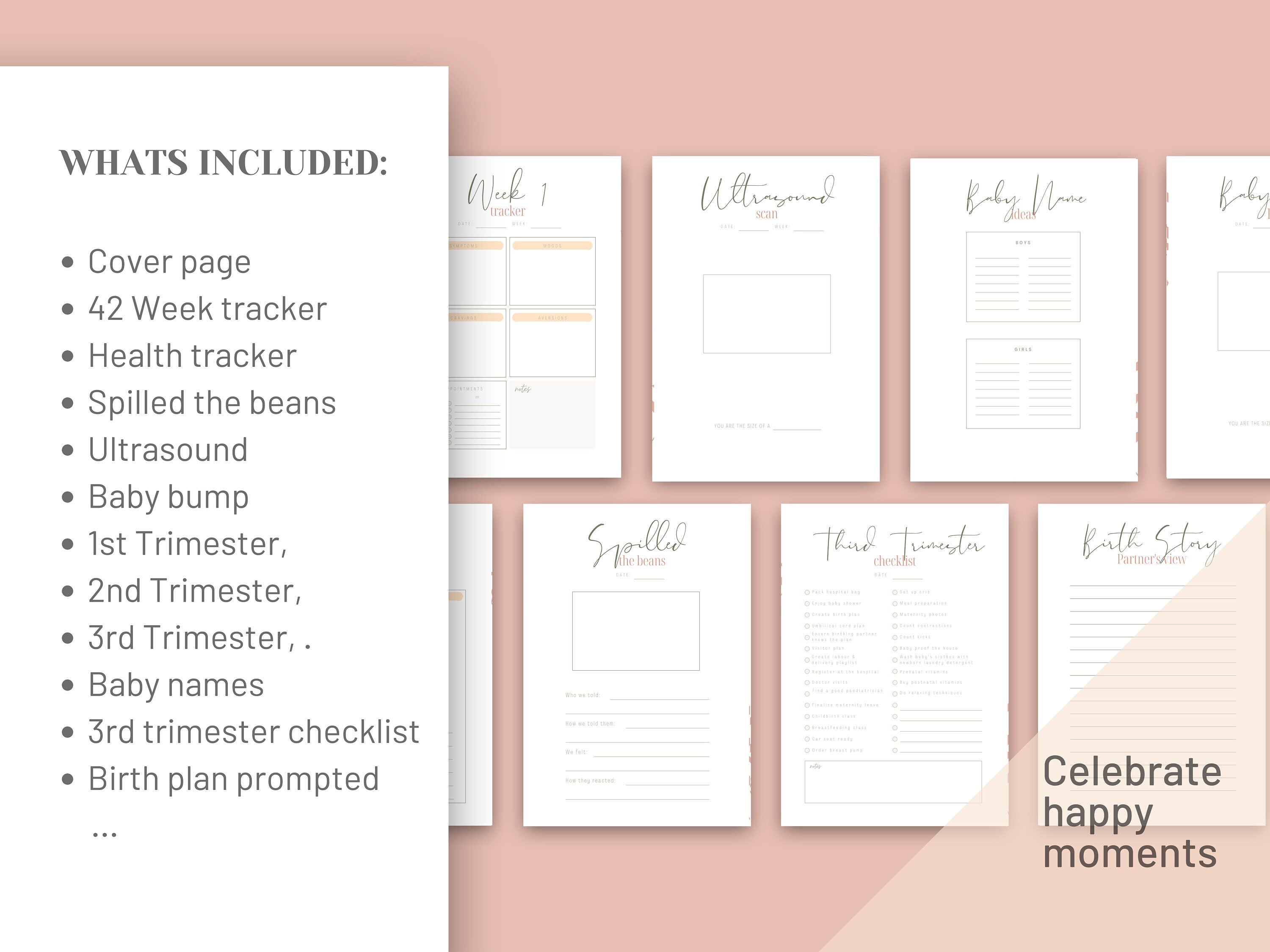 Pregnancy Planner Printable, Pregnancy Journal PDF, Expecting Mom Gift ...