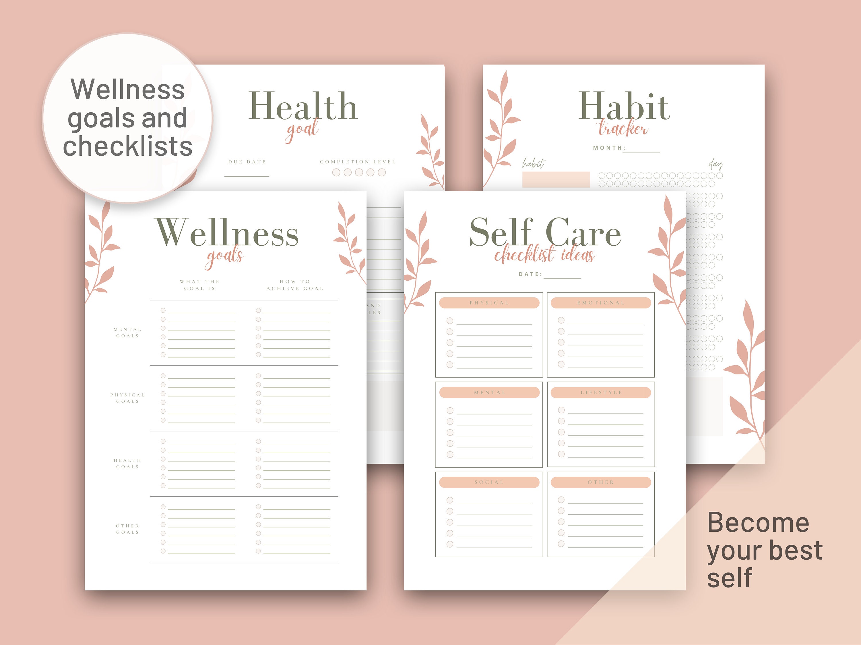 Planificador de autocuidado imprimible Diario de autocuidado - Etsy México