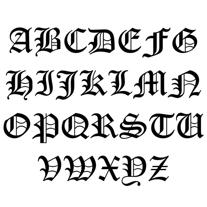 Old English Car Decals Capital Letters From A-Z 4.5 Inches - Etsy