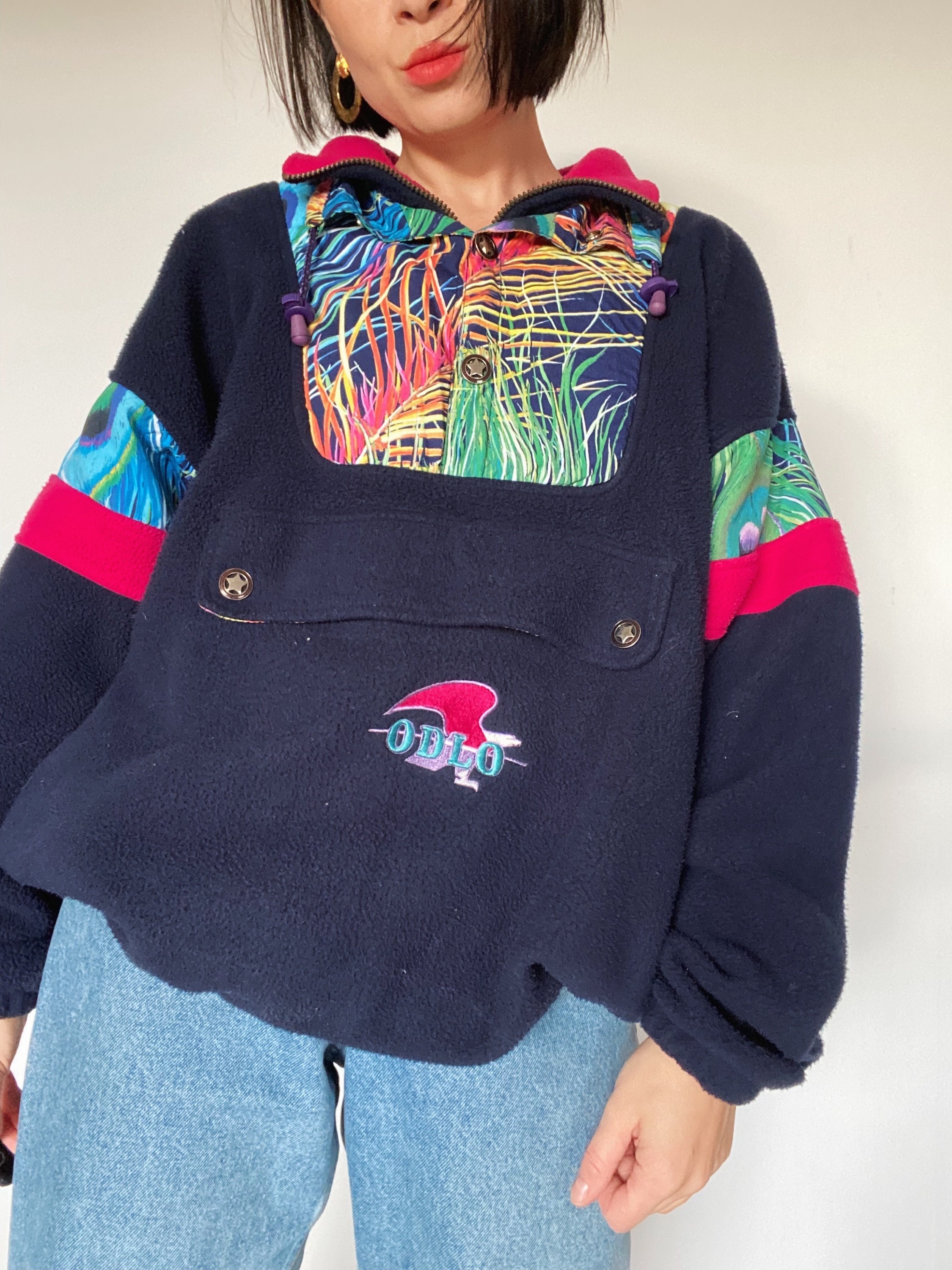 Vintage Fleece Sweater 90s 80s Polyester Unique - Etsy