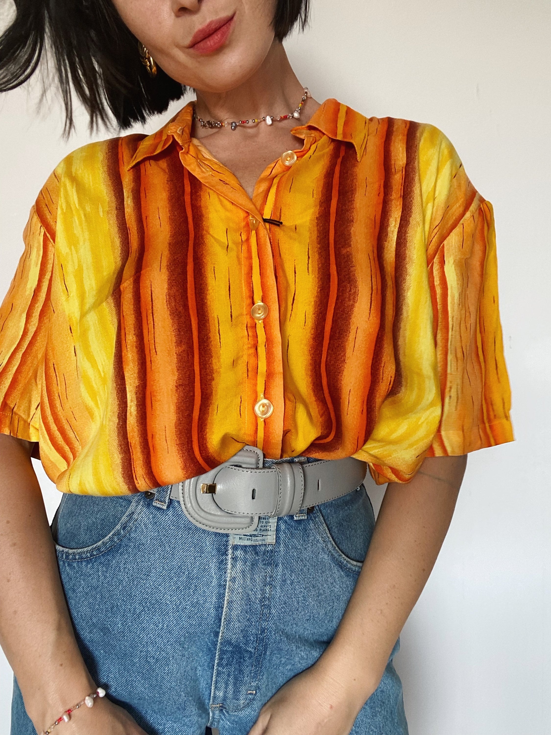 Vintage Bluse 90s 80s romantische Bluse nachhaltige Mode - Etsy.de