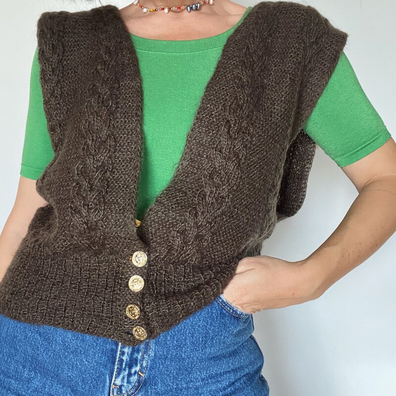Hand Knit Vest - Etsy