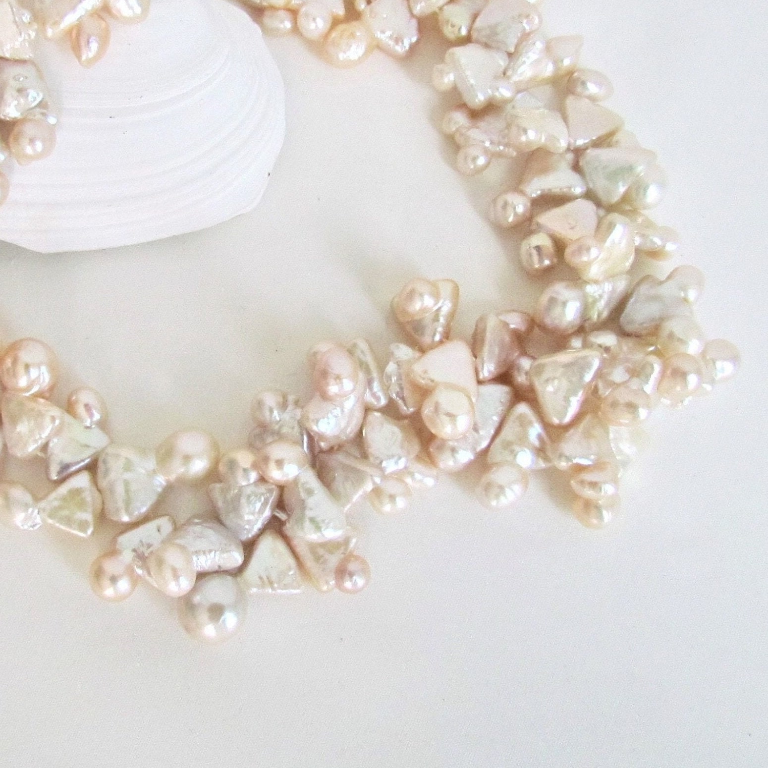 Collier de grosses perles d'eau douce/Collier de vraies perles d'eau ...