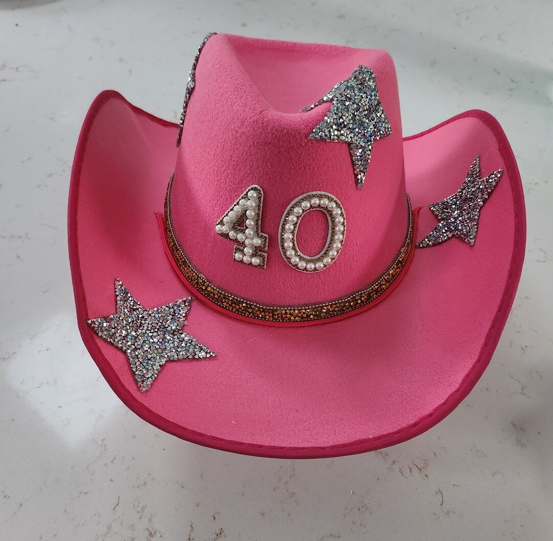 Cowboy Cowgirl 40 Birtday Hat Cowgirl Hat, Cowgirl Birthday Party ...