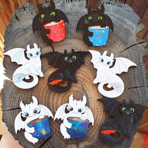 Toothless Wood Pin How to Train Your Dragon Wooden Brooch Night Fury ...