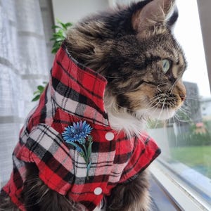 Cornflower Pin Wood Pin Flower Badge Hand Painted Summer Pin - Etsy