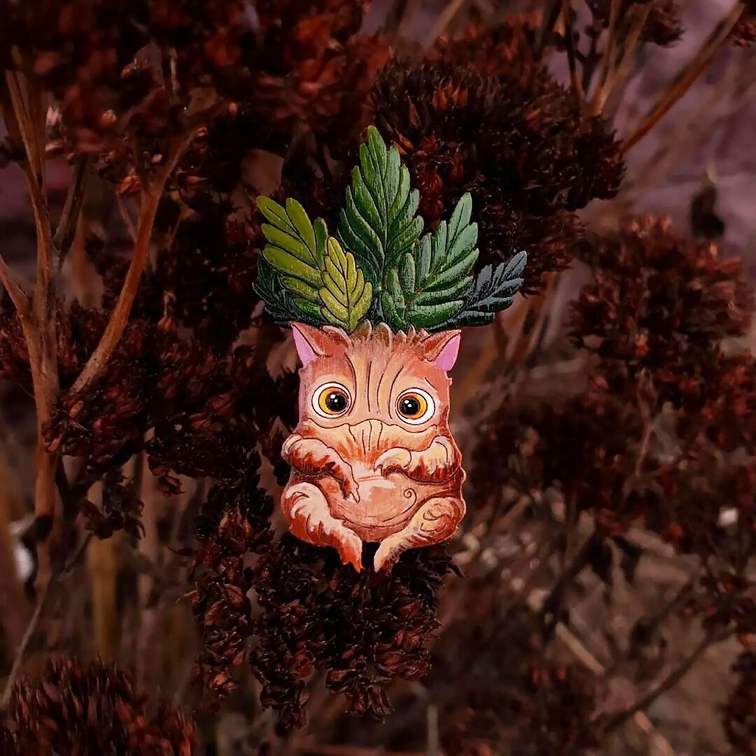 Cute Mandrake Wood Pin - Etsy