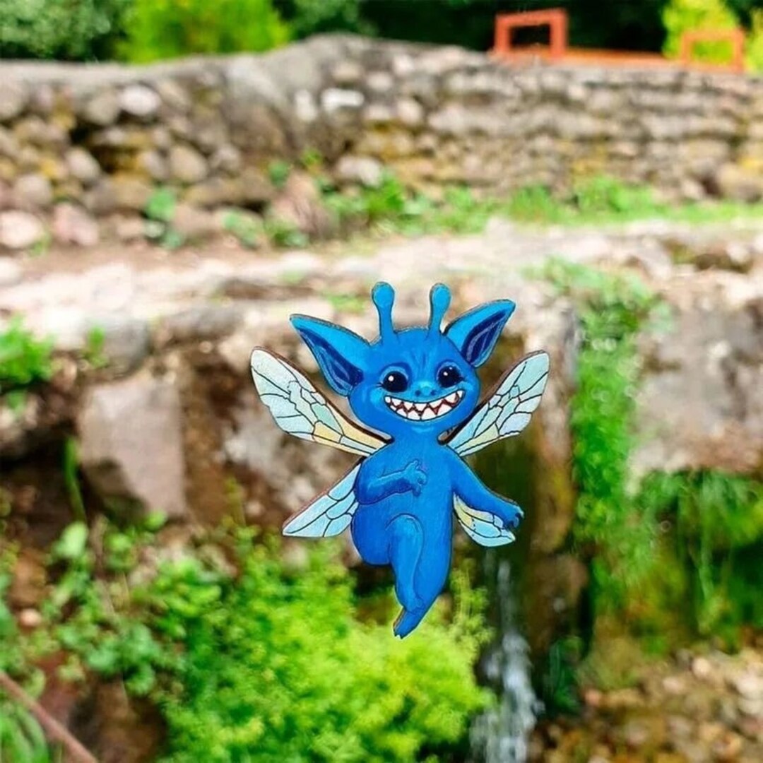 Cornish Pixie Wood Pin Fantasy Creatures Wooden Brooch Great Gift Hand ...