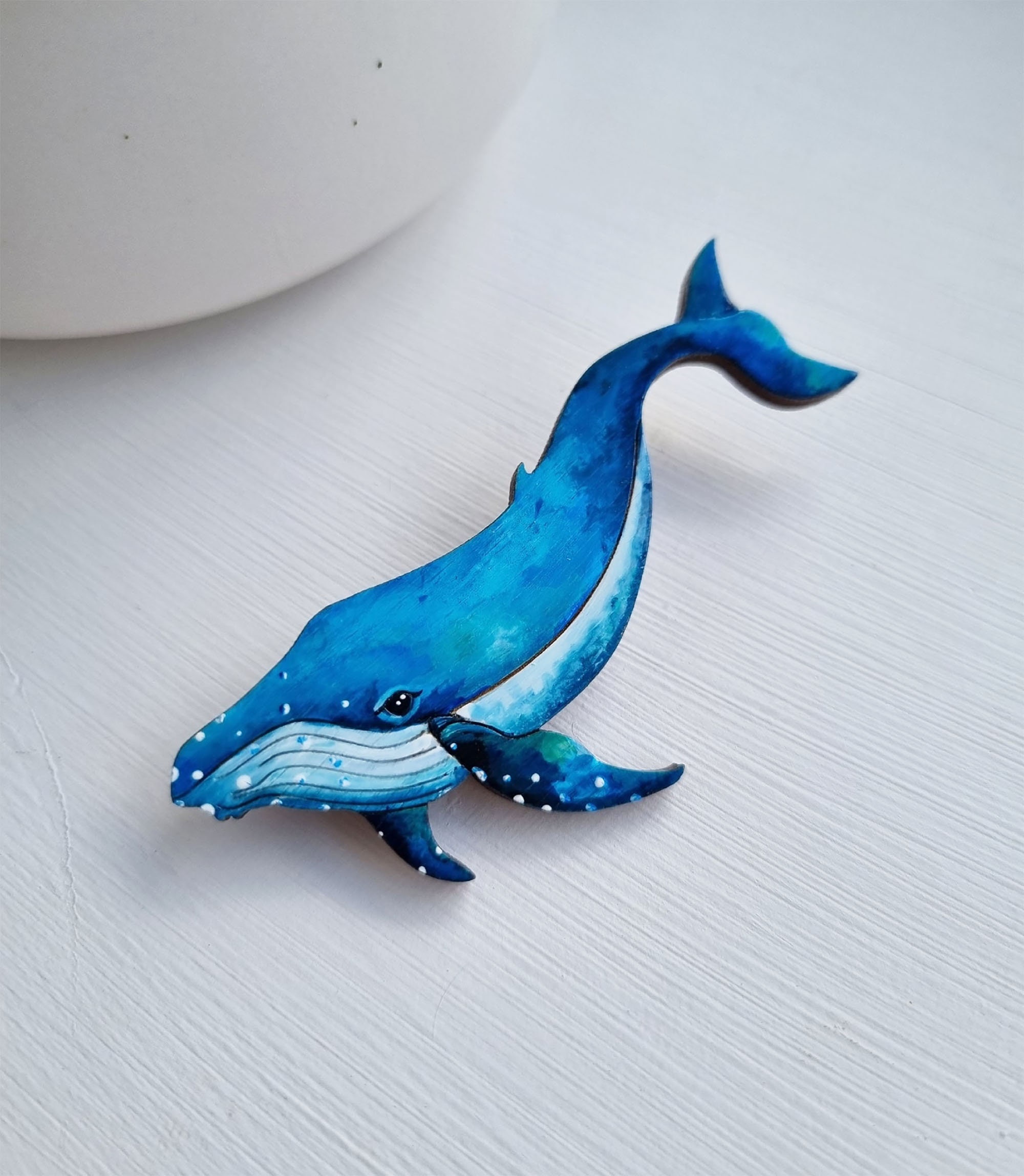 Whale Wood Pin Marine Life Wooden Brooch Humpback Whale Blue Whale - Etsy