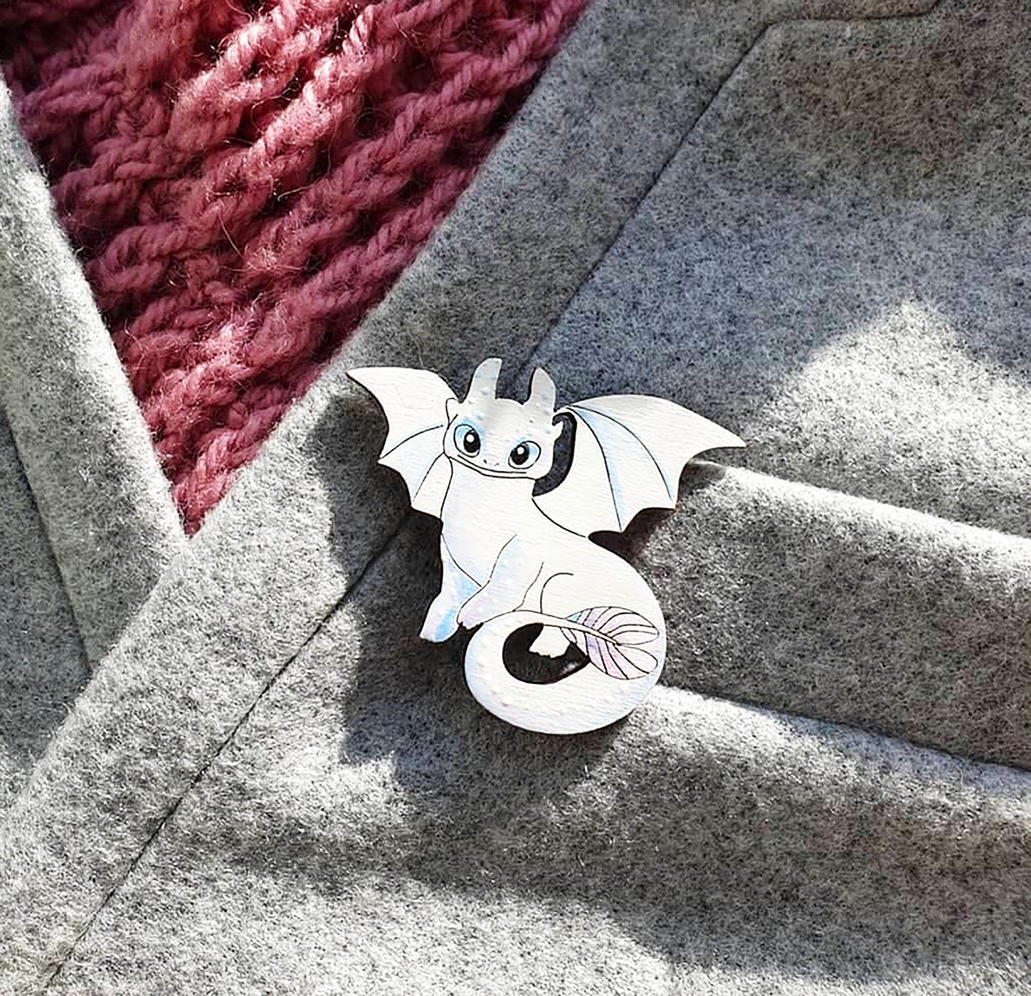 Toothless Wood Pin How to Train Your Dragon Wooden Brooch - Etsy