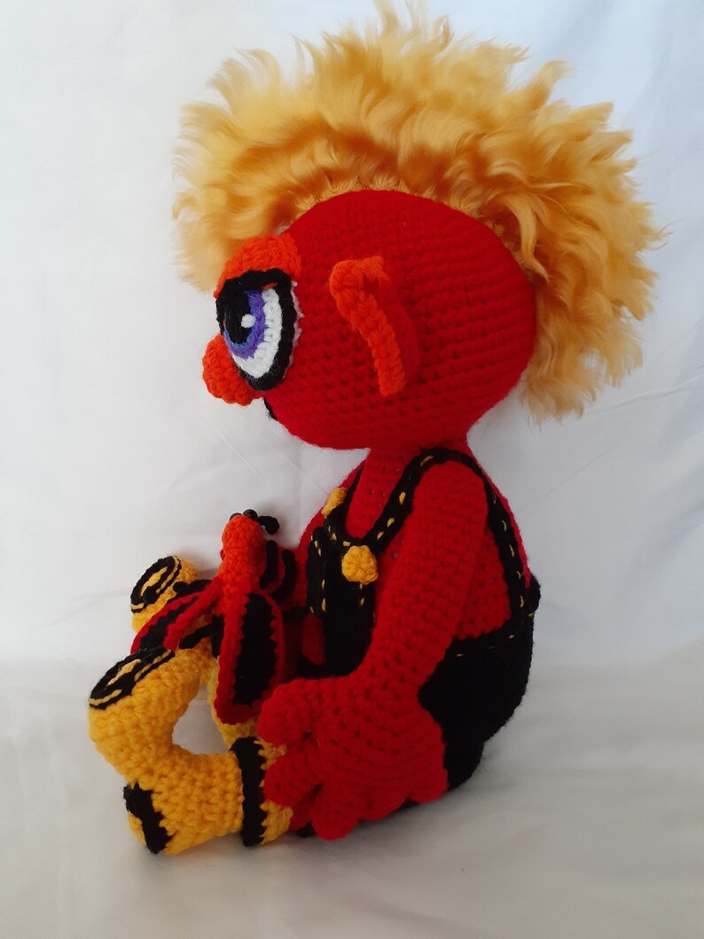 Pyro the Fire Sprite Crochet Amigurumi Pattern by Debbie Ouellet - Etsy