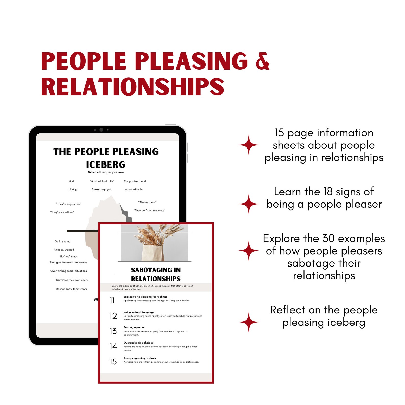 Understanding People Pleasing Worksheet, Therapy Worksheet, - Etsy