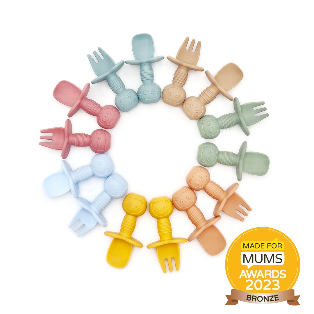 Baby Cutlery, Baby First Cutlery Set, Silicone Spoon Fork, Baby Feeding ...