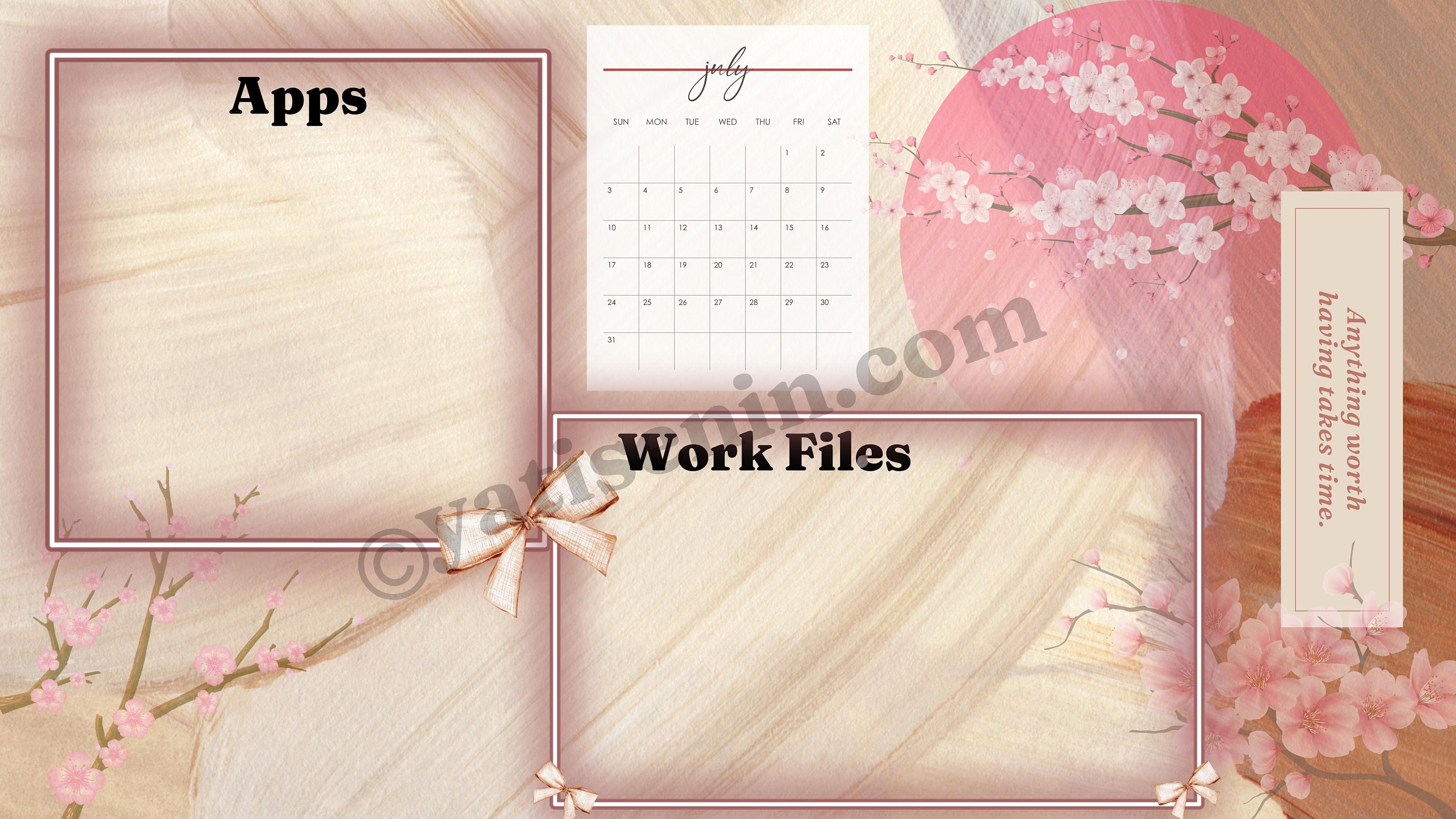 July 2022 Desktop Organizer Wallpaper | Etsy