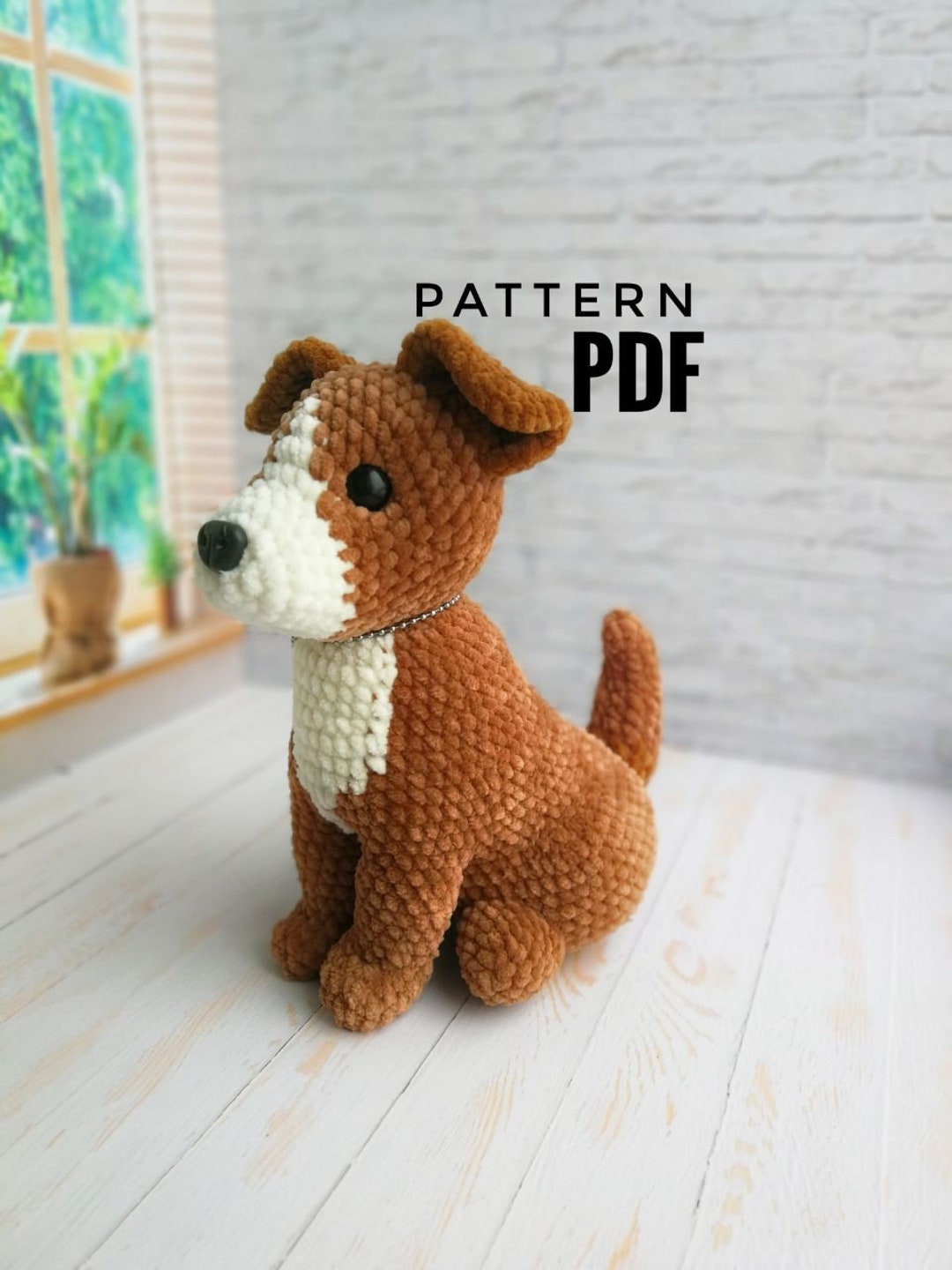 Patrón de perro a crochet, Patrón de perro de juguete, Amigurumi ...