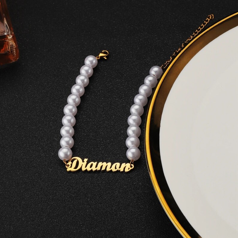 Personalized Name Custom Letter Bracelet for Women Beads - Etsy