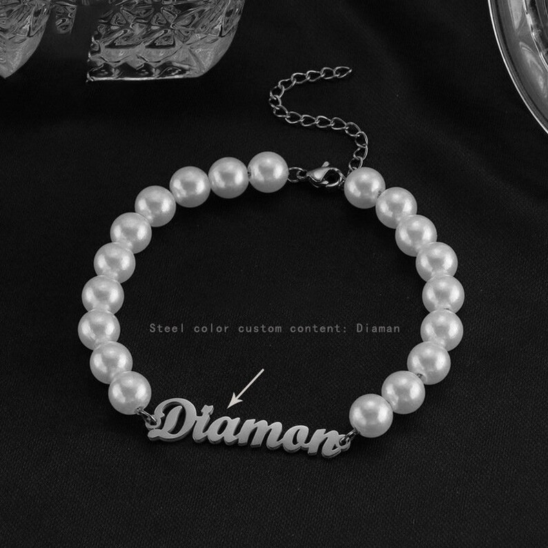 Personalized Name Custom Letter Bracelet for Women Beads - Etsy