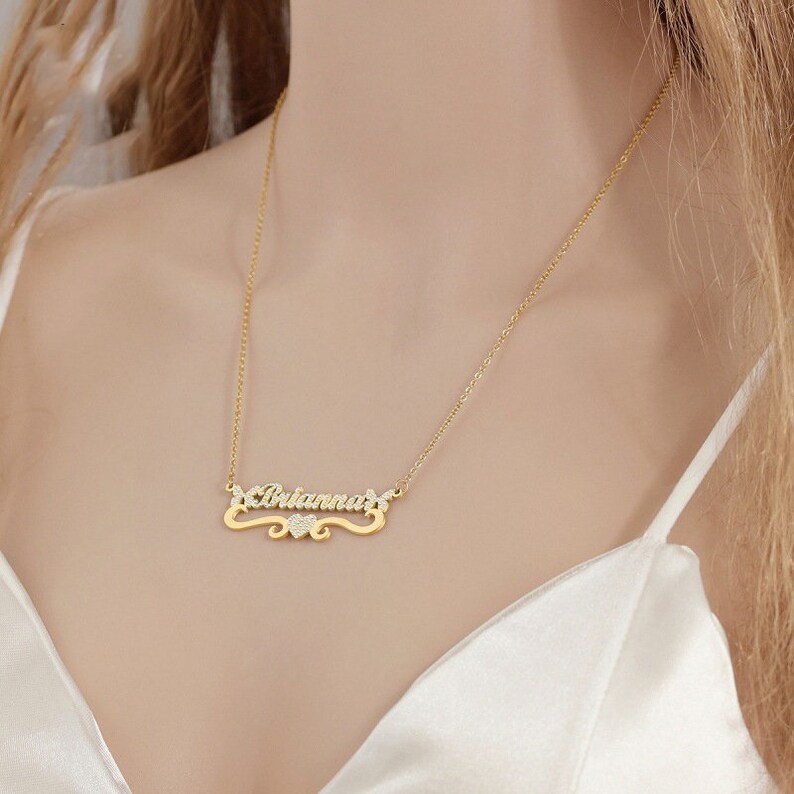 Custom Personalized Name Stainless Steel Necklaces Cubic - Etsy