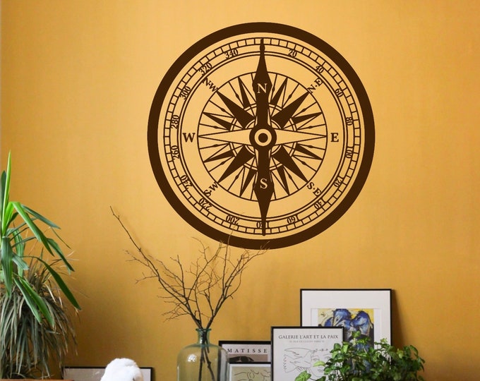 Compass Wall Decal the Captain Fits on Wall, Ceiling and More K514 - Etsy