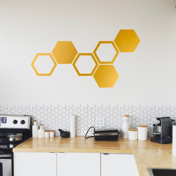 Hexagon Wall Decal - Etsy