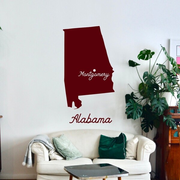 Large Alabama Wall Decal - Etsy