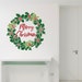 Christmas Wall Decal, Holly Wreath Large Vinyl Sticker, Modern Mural ...