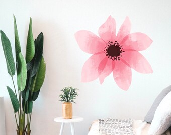 Floral Flower Wall Decal Wall Fabric Vinyl Decal Removable and Reusable ...