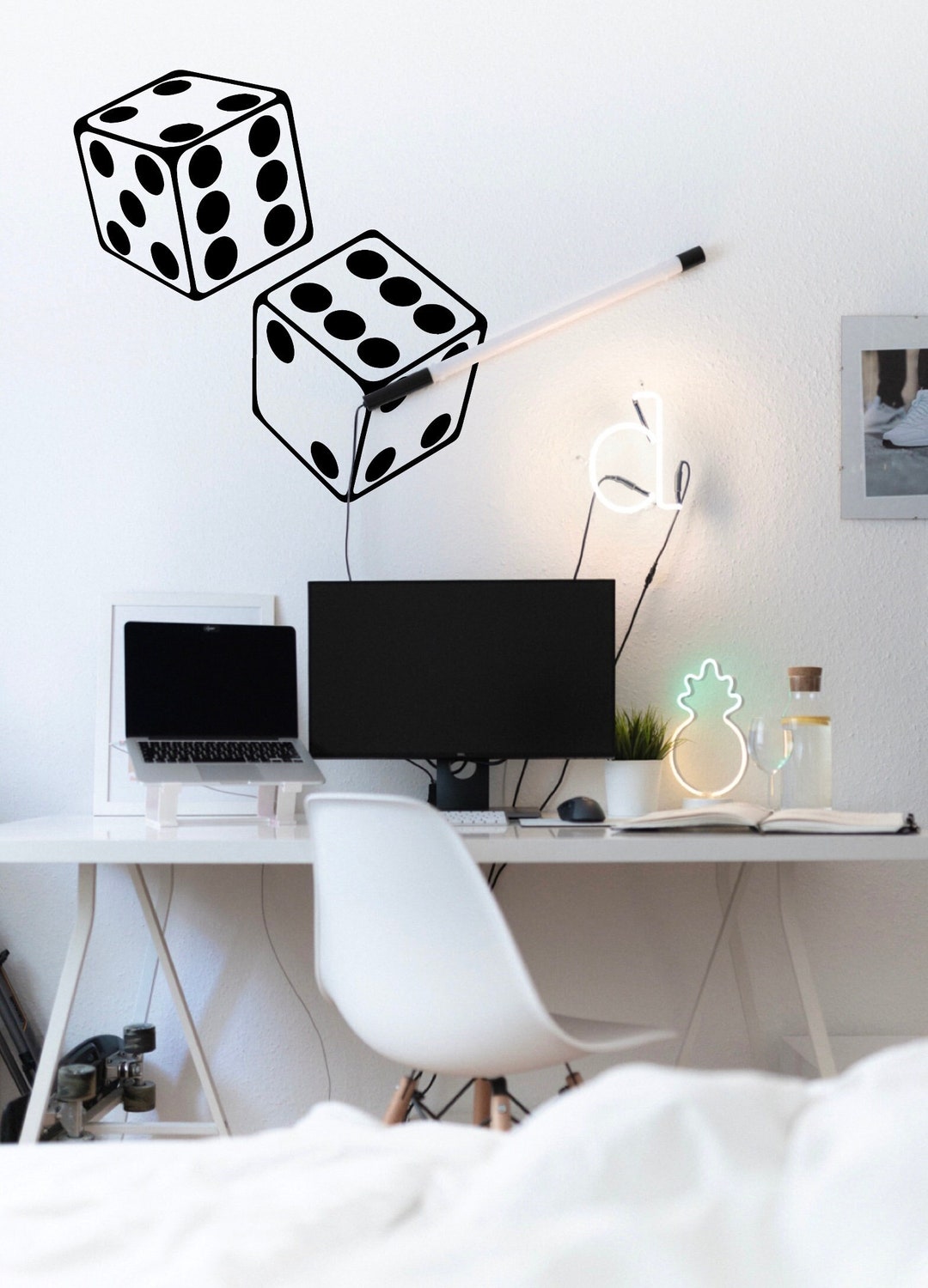 Dice Wall Decal, Game Large Vinyl Sticker, Mural Art Decoration ...