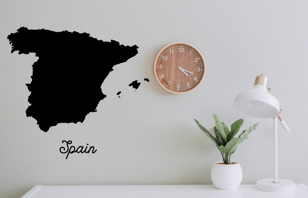 Spain Map Wall Decal Country Large Vinyl Sticker Modern - Etsy