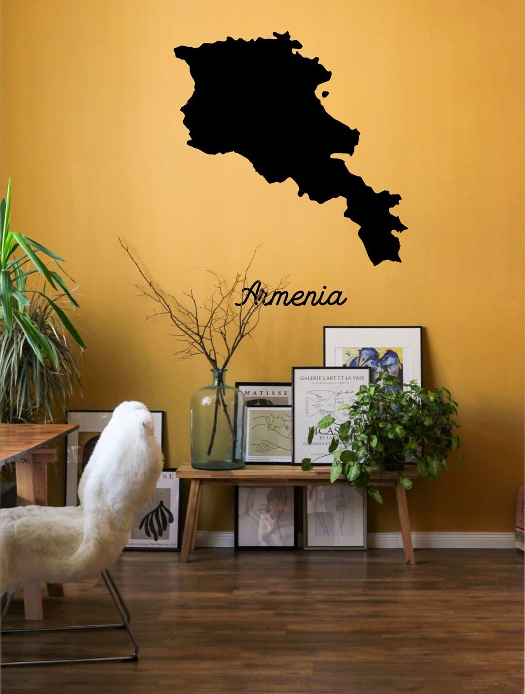 Armenia Map Wall Decal, Country Large Vinyl Sticker, Modern Mural Art ...