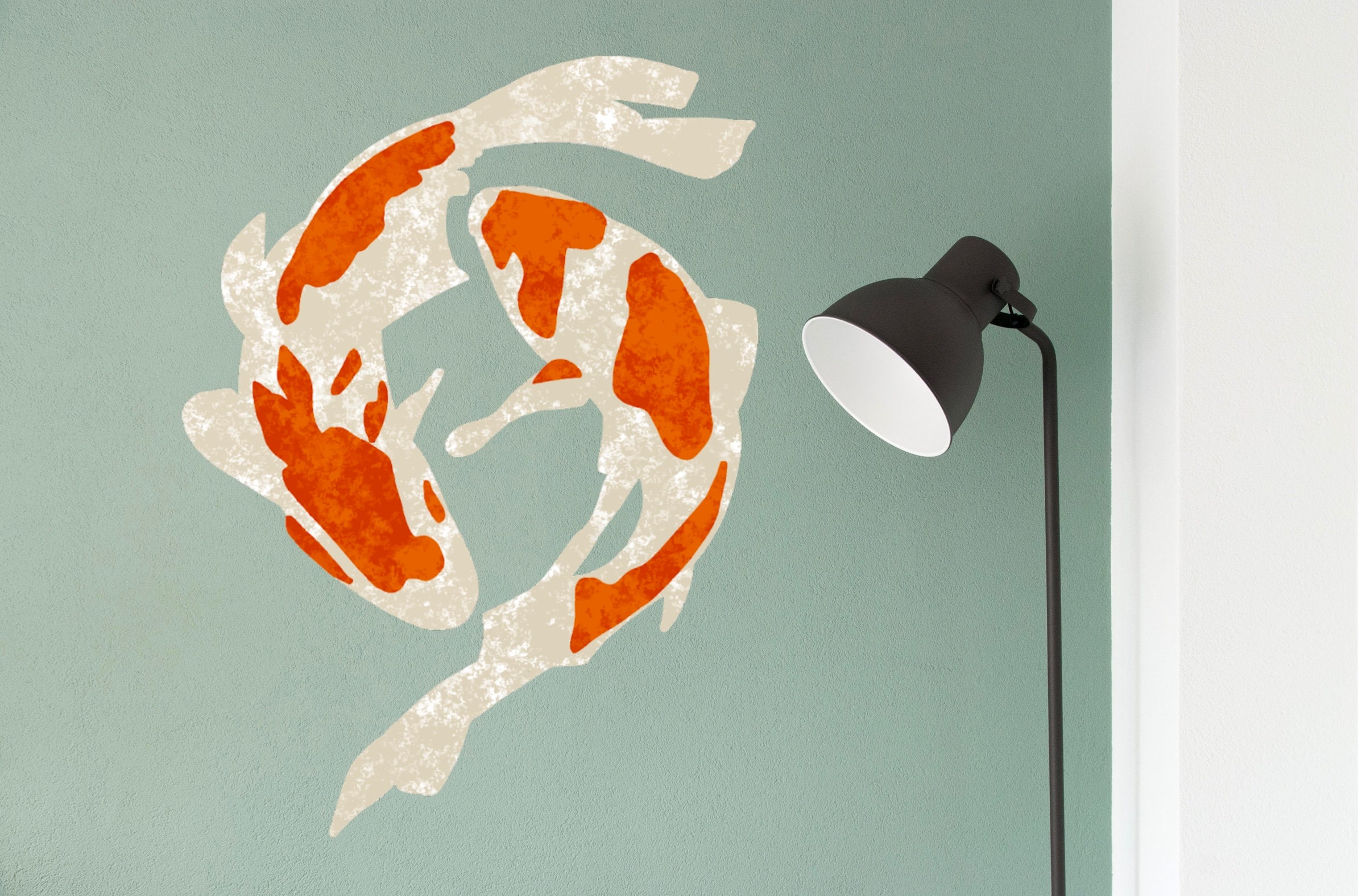 Koi Fish Wall Decal Large Vinyl Sticker Modern Mural Art - Etsy