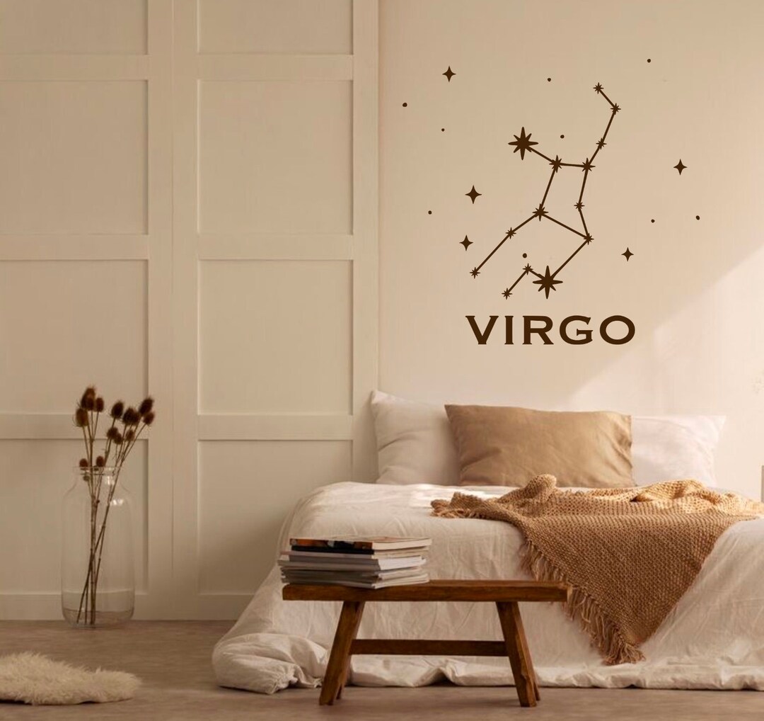 Virgo Constellation Wall Decal, Zodiac Sign Large Vinyl Sticker, Mural ...