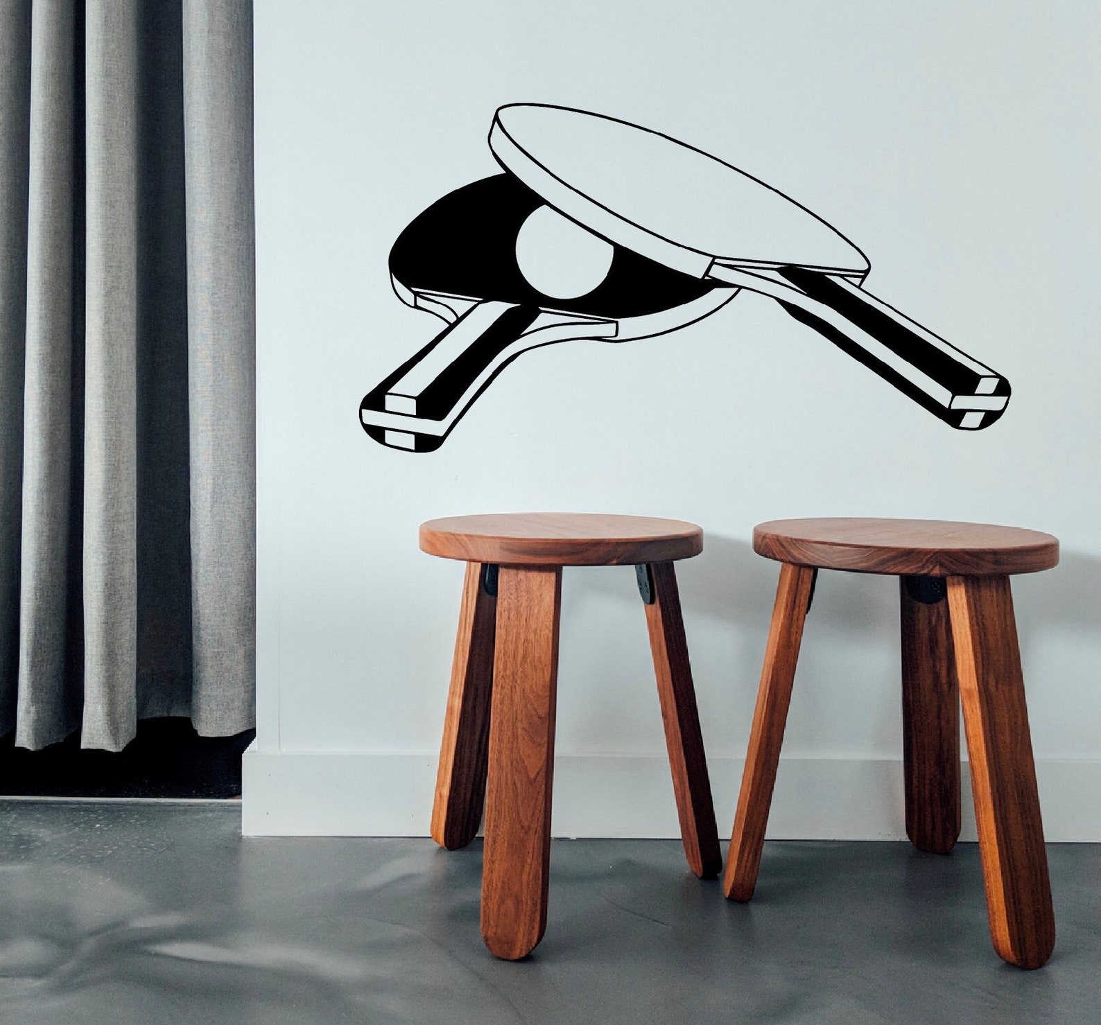 Table Tennis Wall Decal, Ping Pong Large Vinyl Sticker, Sport Mural Art ...