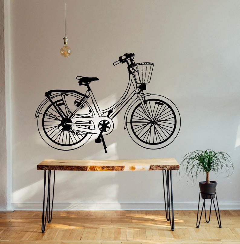 Vintage Bicycle Wall Decal Retro Bike Large Vinyl Sticker - Etsy
