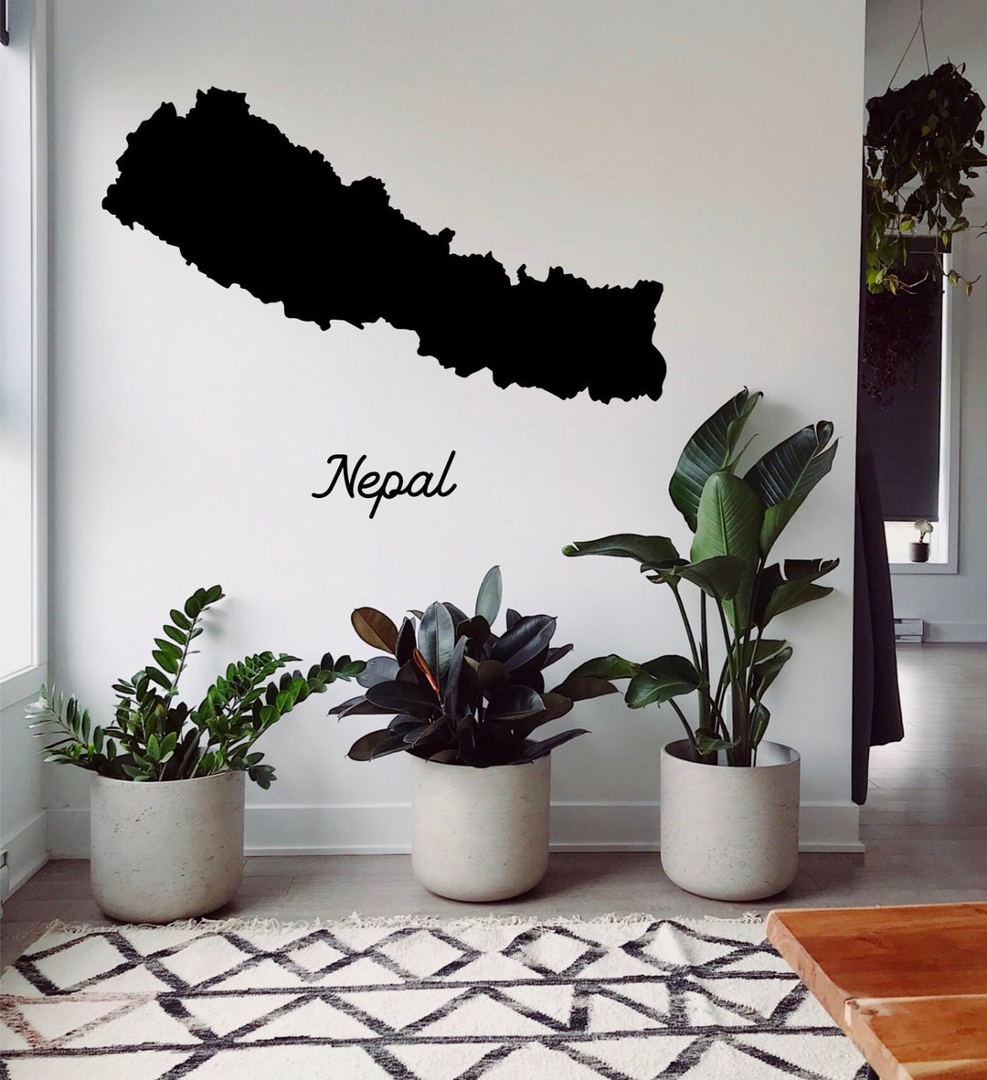 Nepal Map Wall Decal, Country Large Vinyl Sticker, Modern Mural Art ...