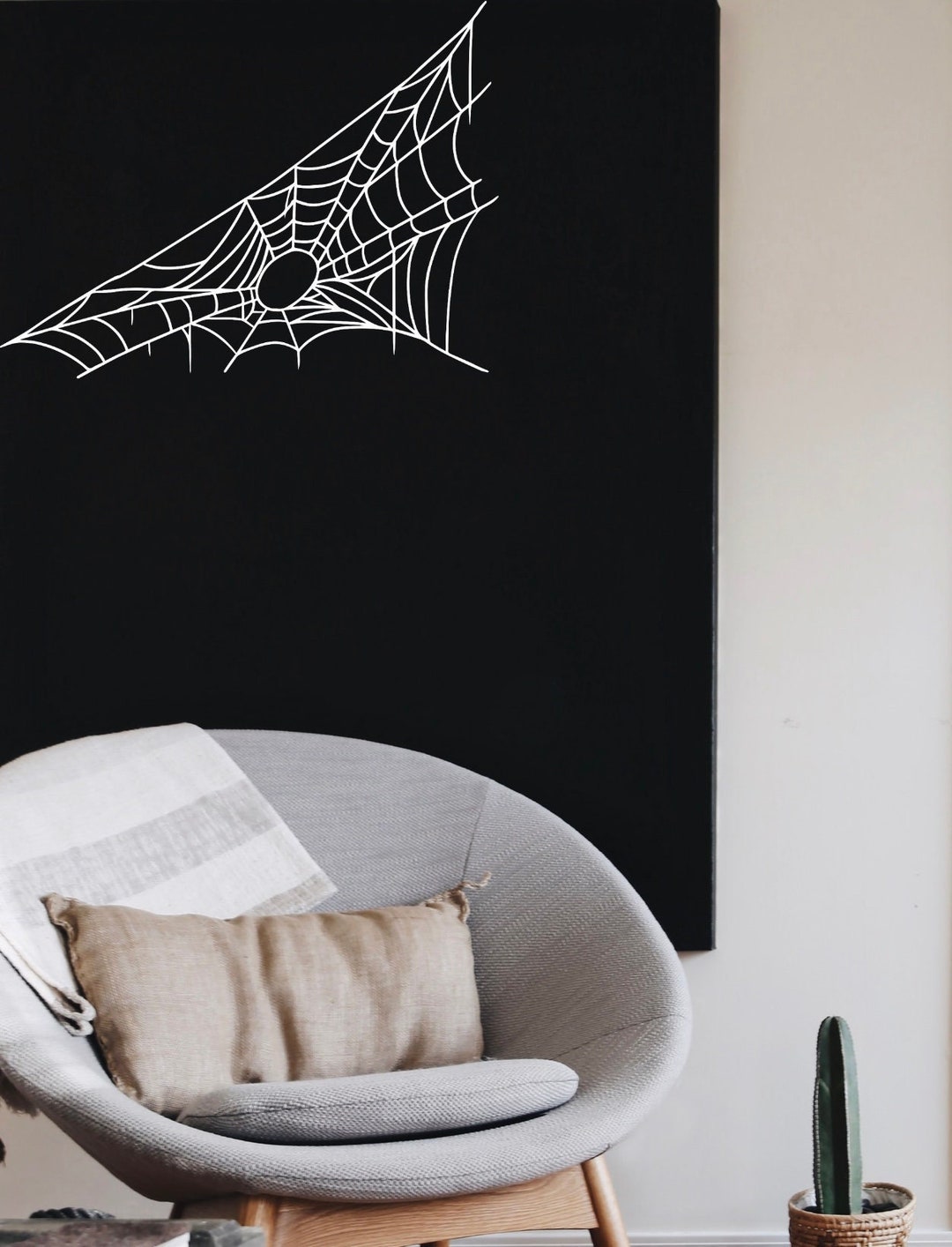 Spider Web Wall Decal Halloween Large Vinyl Sticker Gothic - Etsy
