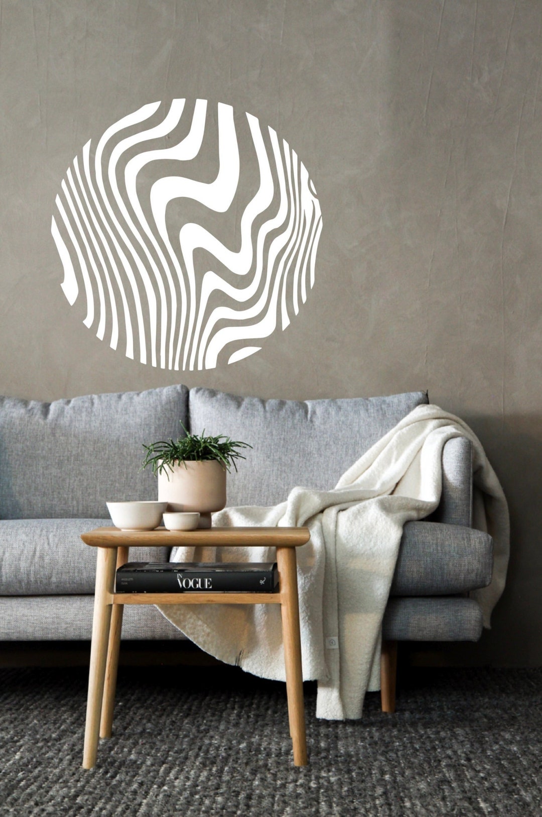 Abstract Circle Wall Decal Zebra Pattern Large Vinyl Sticker - Etsy