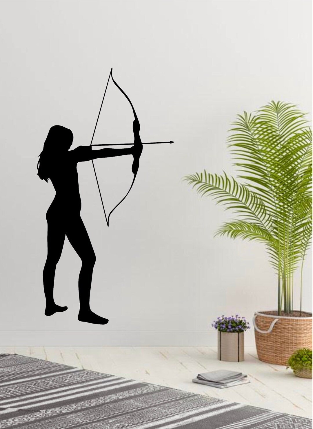 Archery Wall Decal, Archer Silhouette Large Vinyl Sticker, Sport Mural ...