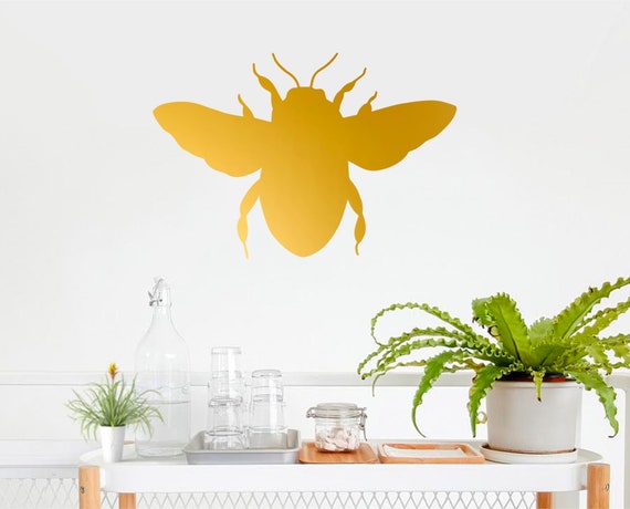 Bee Wall Decal Bumblebee Large Vinyl Sticker Gold Modern - Etsy