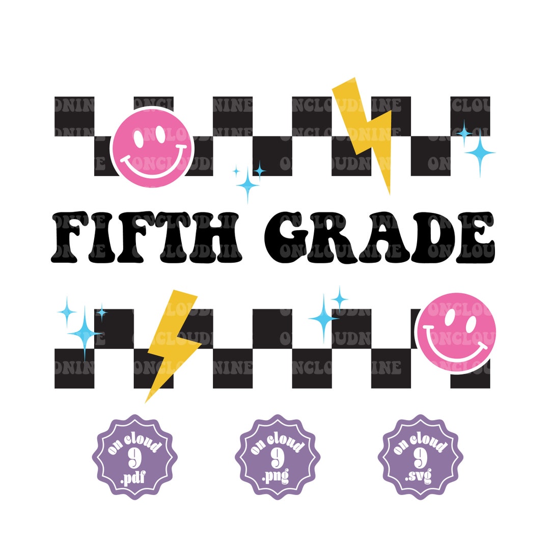 Fifth Grade Svg, Cut Files Svg, School Gifts, Back to School Svg, Retro ...