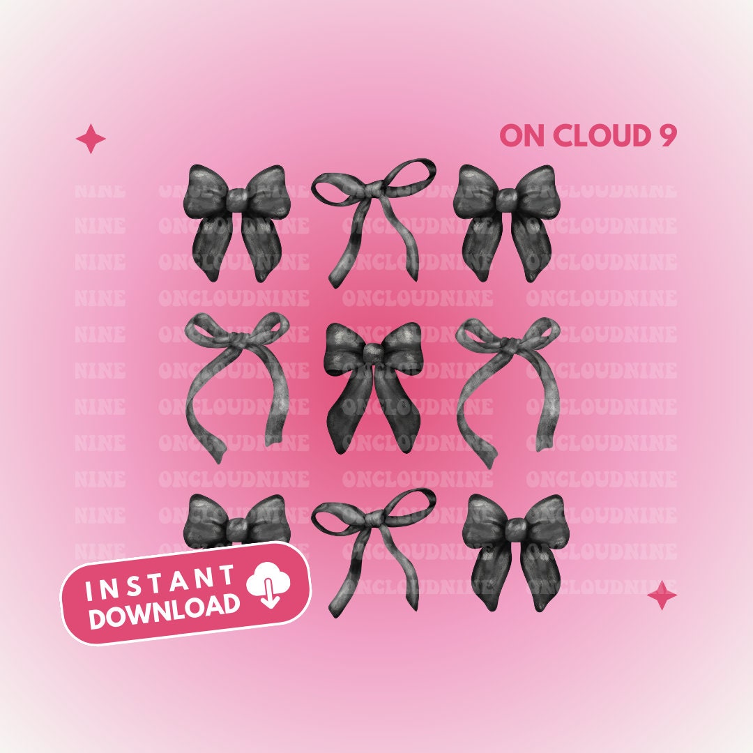 Black Coquette Bows PNG, Couquette Trendy PNG, Black Bow, Bow Shirt ...