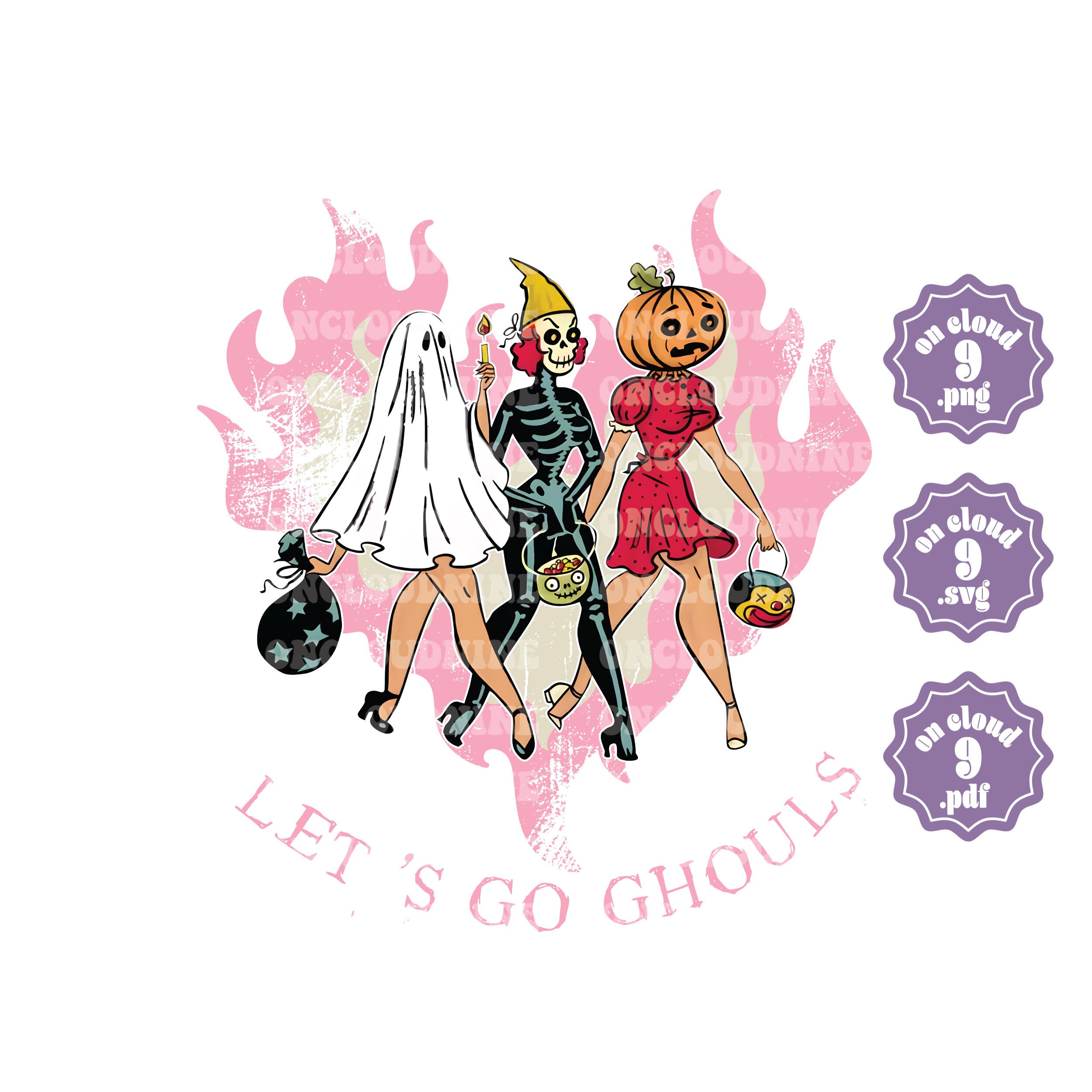 90s Halloween PNG, Halloween Ghouls PNG, Retro Halloween PNG, Vintage ...