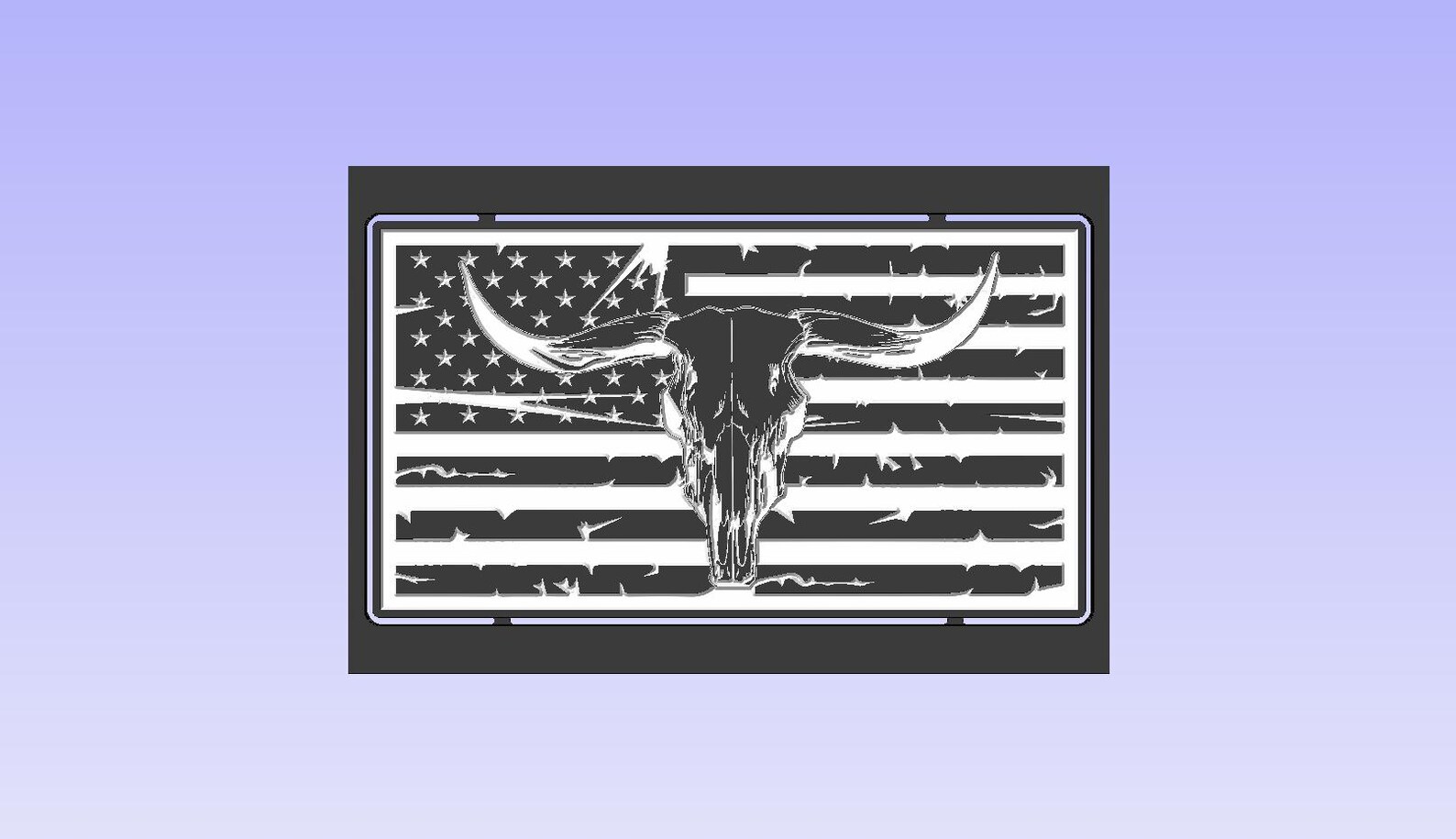 Cow Skull Flag Vcarve Pro, Vcarve Desktop, Crv, Svg, Dxf, Pdf ...
