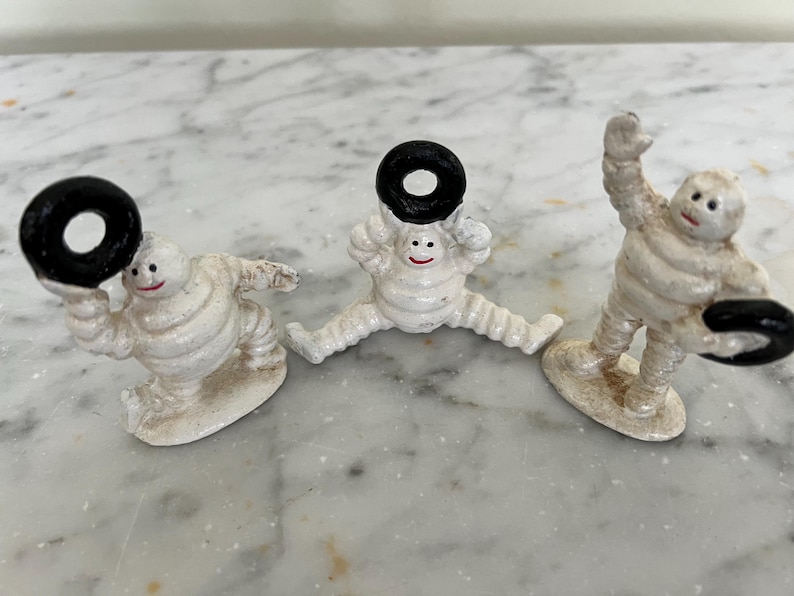 Set of 3 Vintage Cast Iron 'michelin Man' Models - Etsy