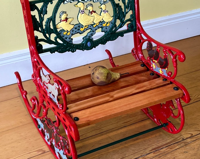 Antique Cast Iron Children's Rocking Chair - Etsy