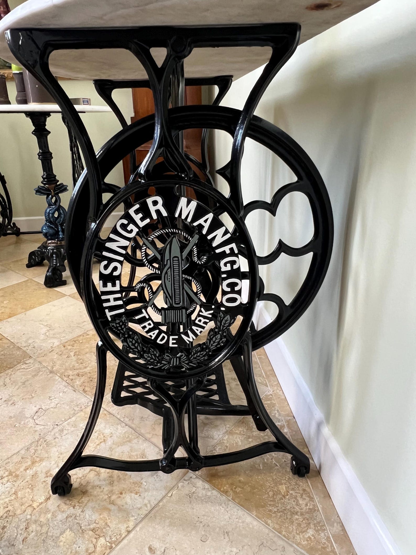 Antique Victorian Hall, Consol, Conservatory or Kitchen Table Made From ...